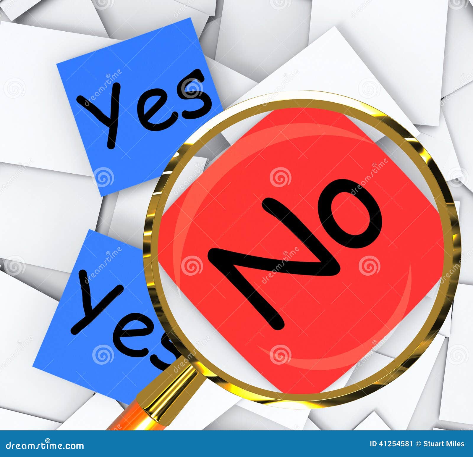 Yes No Post-it Papers Show Accept or Decline Stock Illustration ...