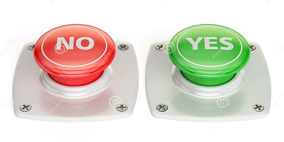 Yes and No Push Button, 3D Rendering Stock Illustration - Illustration ...