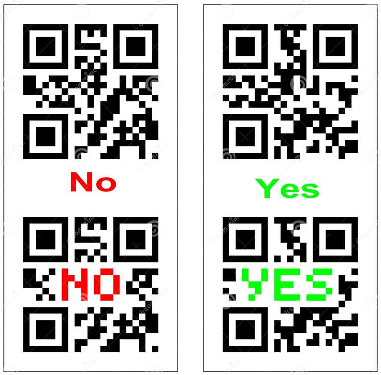 Yes and No QR barcode stock vector. Illustration of digital - 20041029