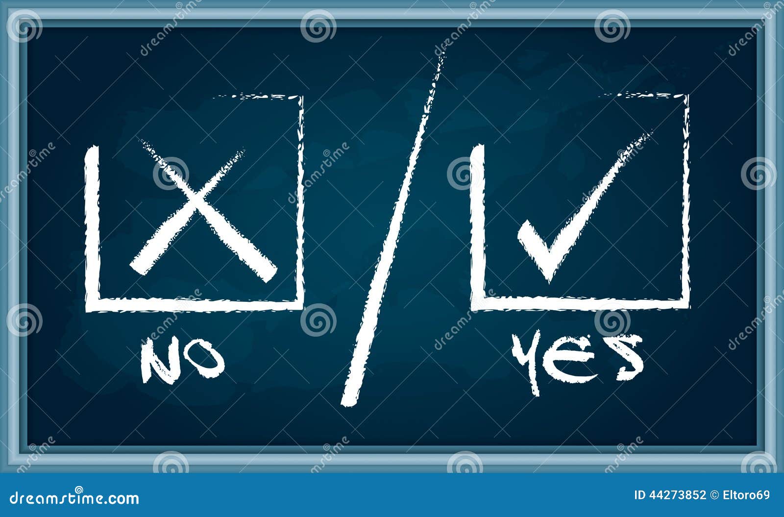 Yes or No Sign on Chalkboard Stock Vector - Illustration of blackboard ...