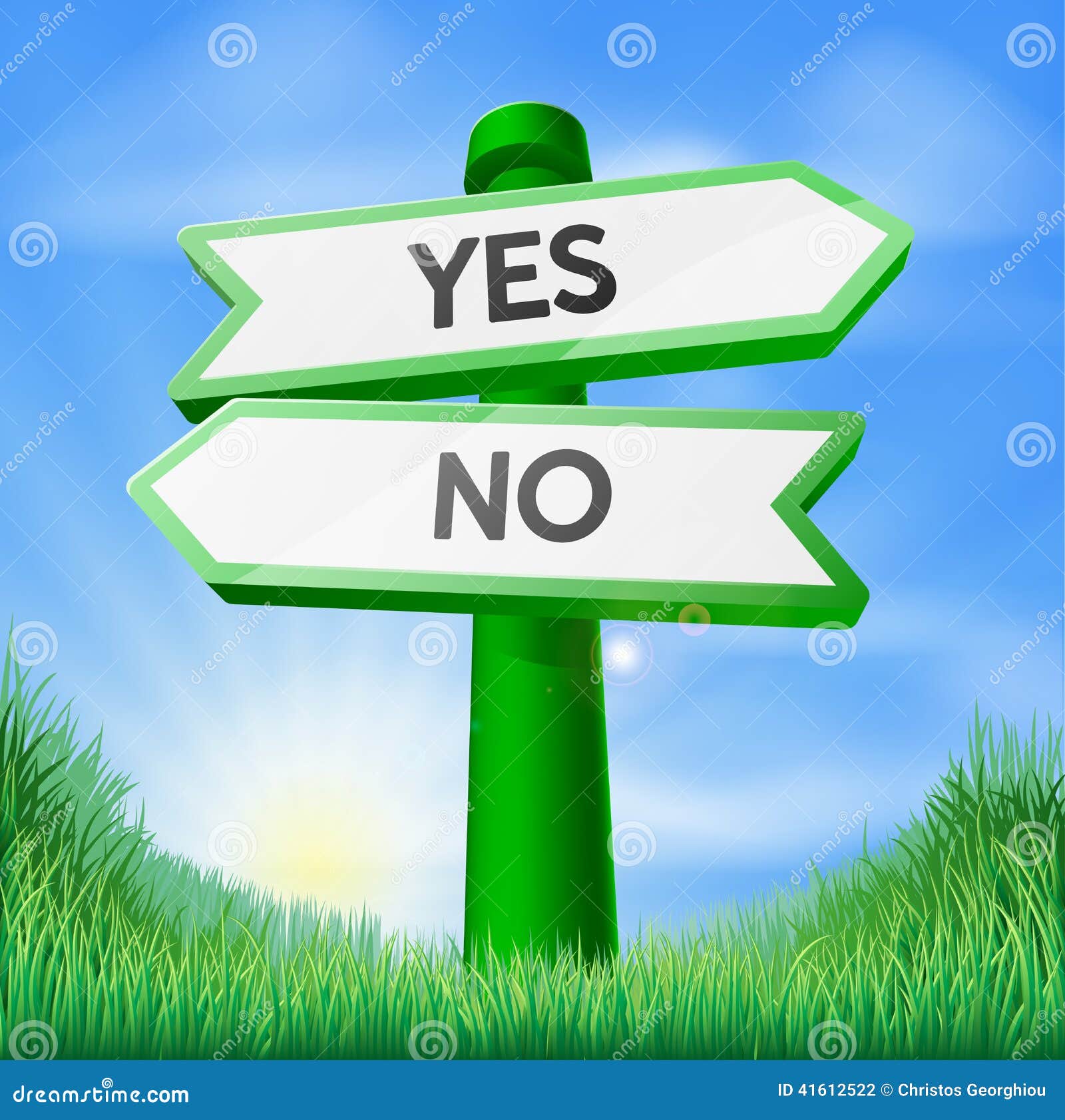 Yes or no sign concept stock vector. Illustration of signpost - 41612522