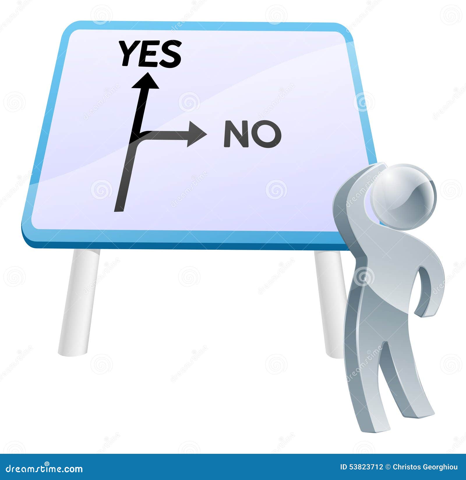 Yes or No sign stock vector. Illustration of person, crisis - 53823712