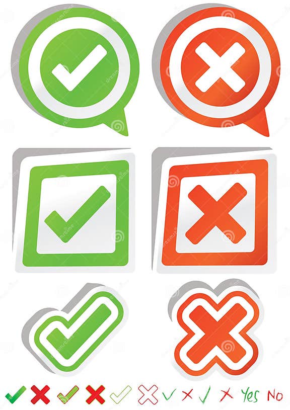 Yes No Stickers stock vector. Illustration of design - 20018863