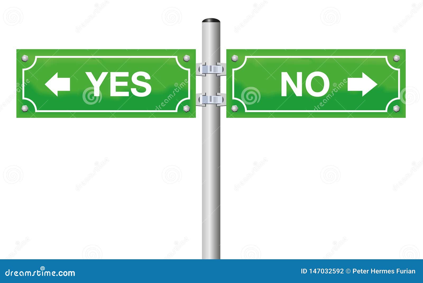 Green Signposts With White Background, Showing Many Directions Royalty ...