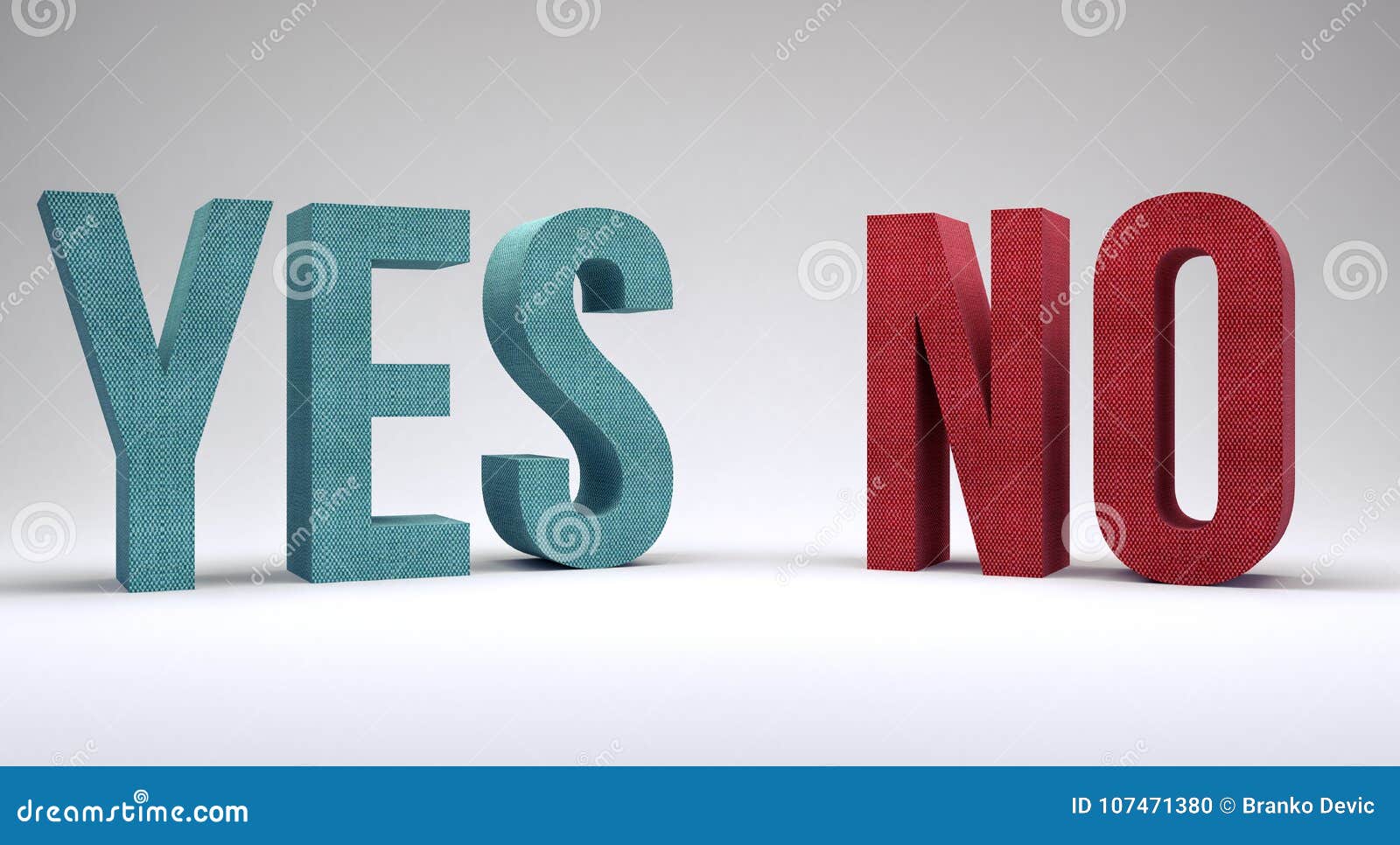 Yes or No Text 3d Render 3d Illustration Stock Illustration ...
