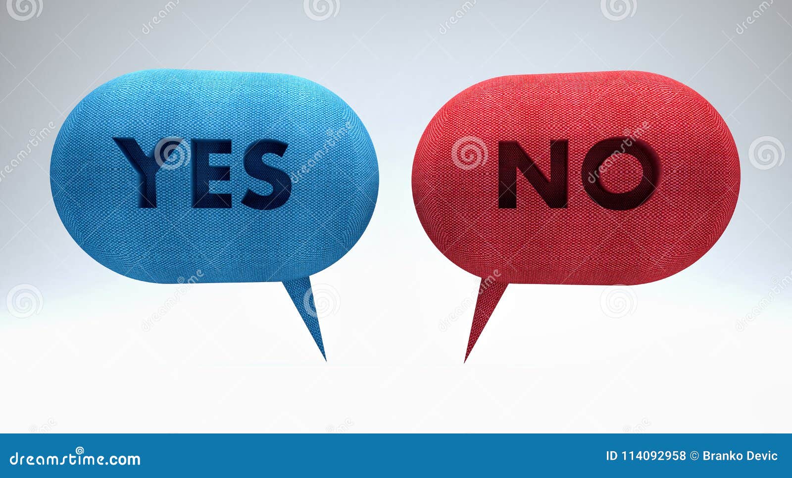 Yes or No Text in Speech Bubbles 3d Render Stock Illustration ... Yes or No Text in Speech Bubbles 3d Render Stock Illustration ...