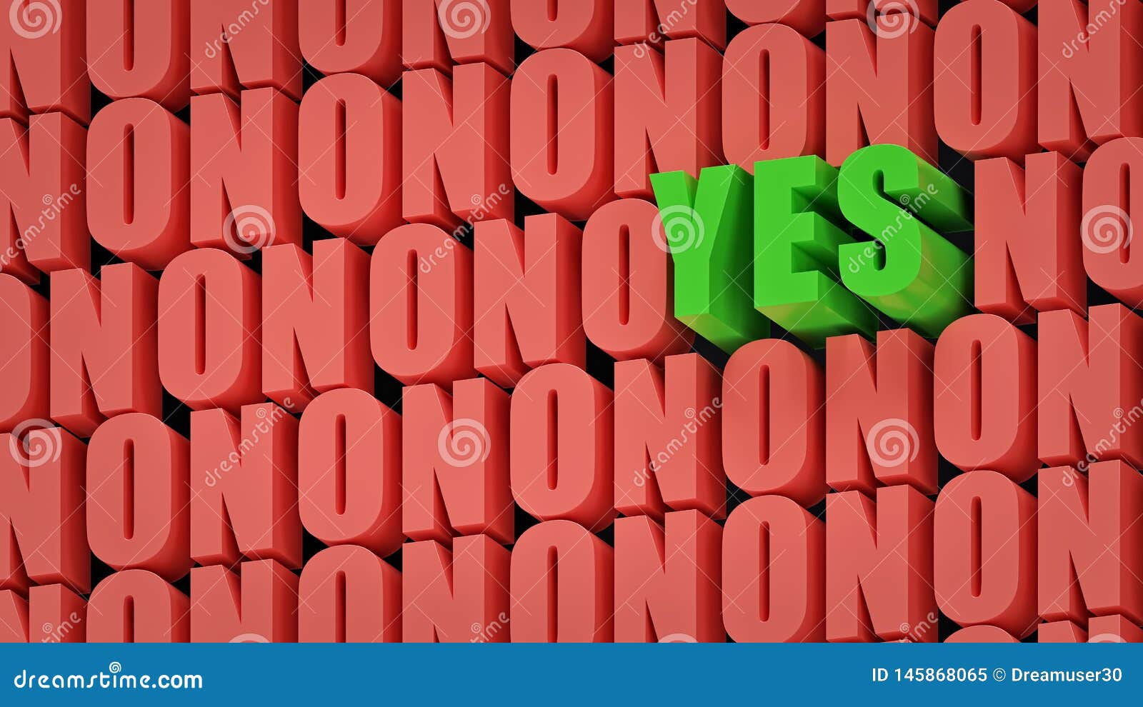 Yes and No Text Stacked. 3d Rendering Stock Illustration - Illustration ...