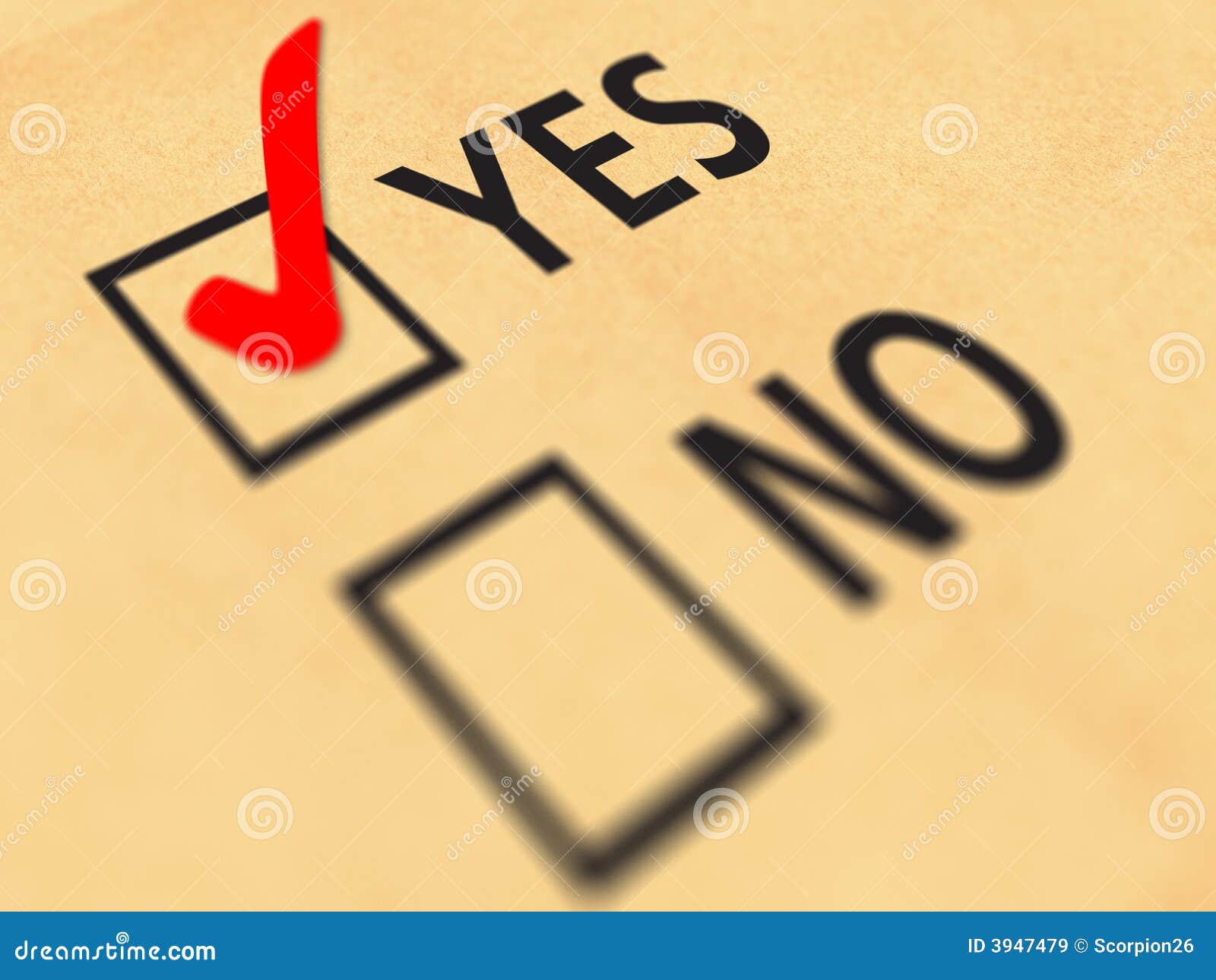 Yes No tickbox stock illustration. Illustration of democracy - 3947479