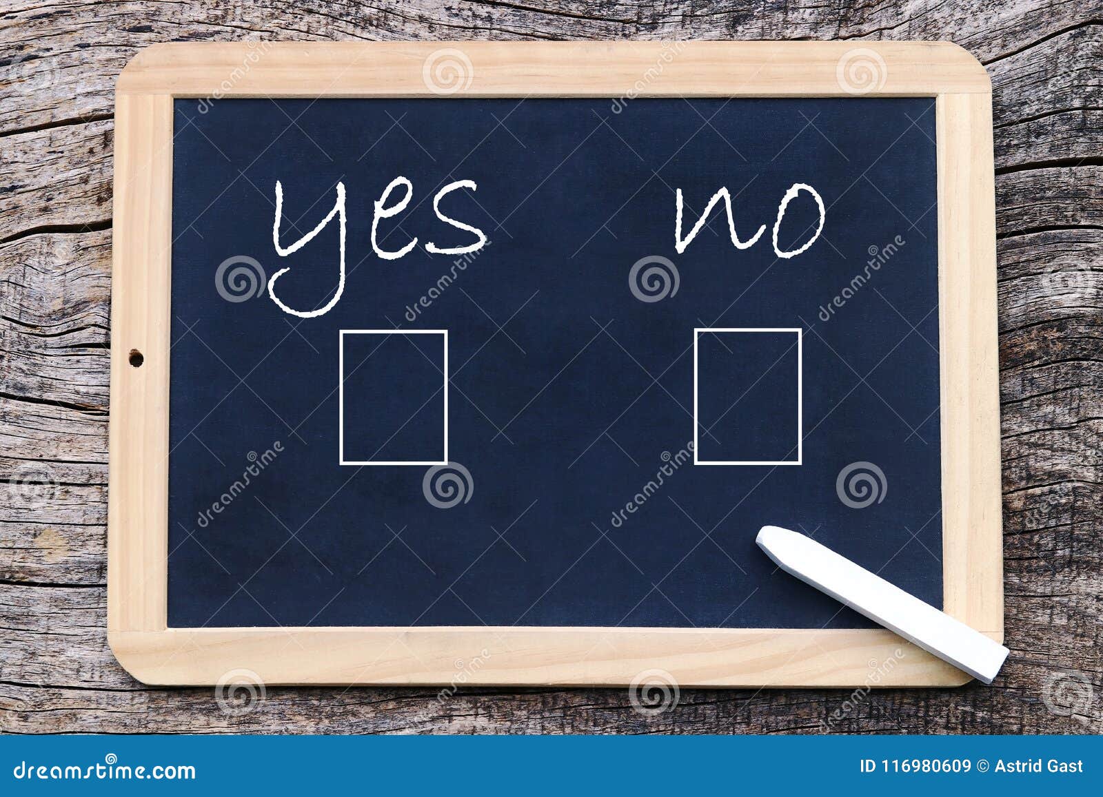 Yes or No - To Mark on a Board Stock Image - Image of never, board ...