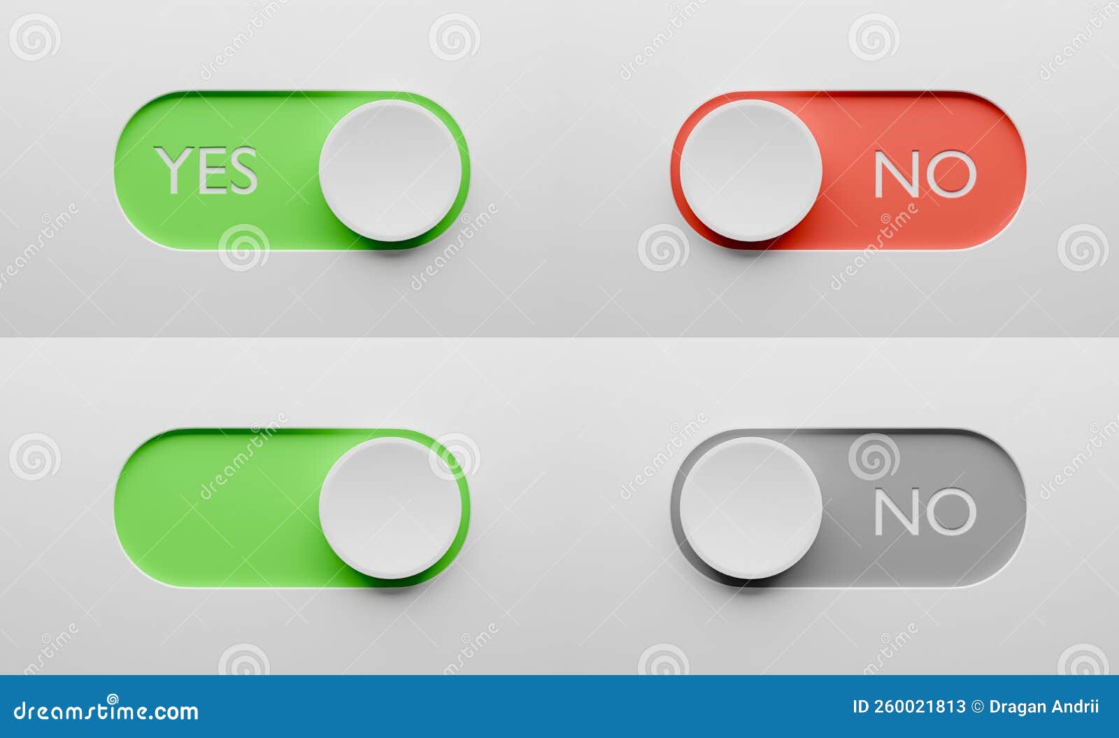 YES and NO Toggle Switch Buttons Set. Switch Design for App or Website ... YES and NO Toggle Switch Buttons Set. Switch Design for App or Website ...