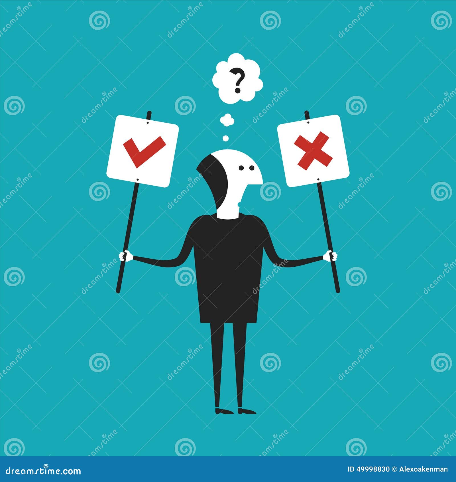 Yes or No Vector Concept in Flat Cartoon Style Stock Vector ...