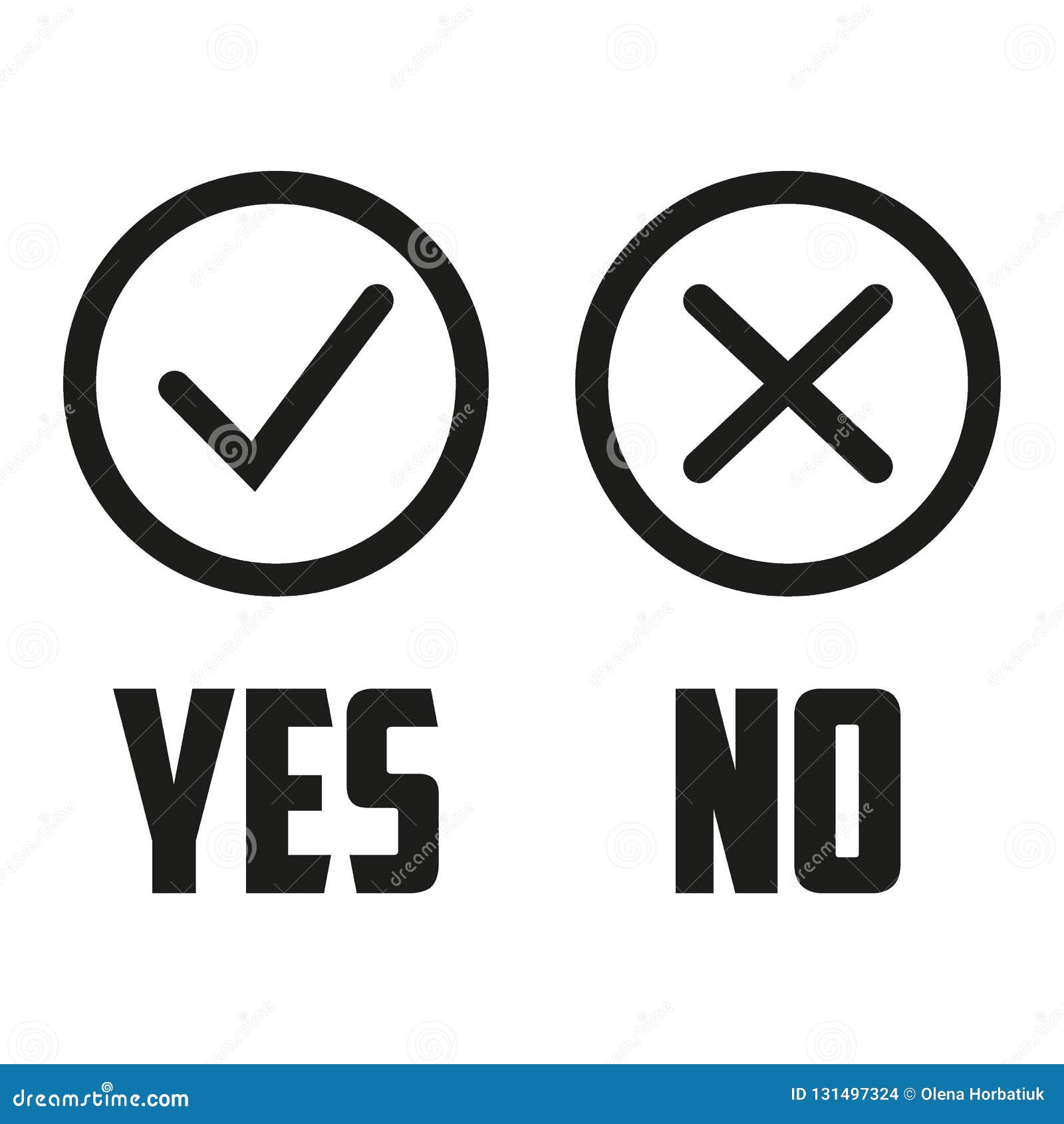 Yes or no vector sign stock vector. Illustration of positive - 131497324