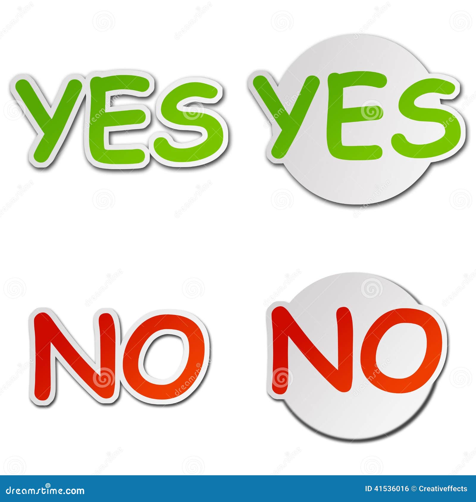 Yes and No Vector Stickers stock illustration. Illustration of negative ...