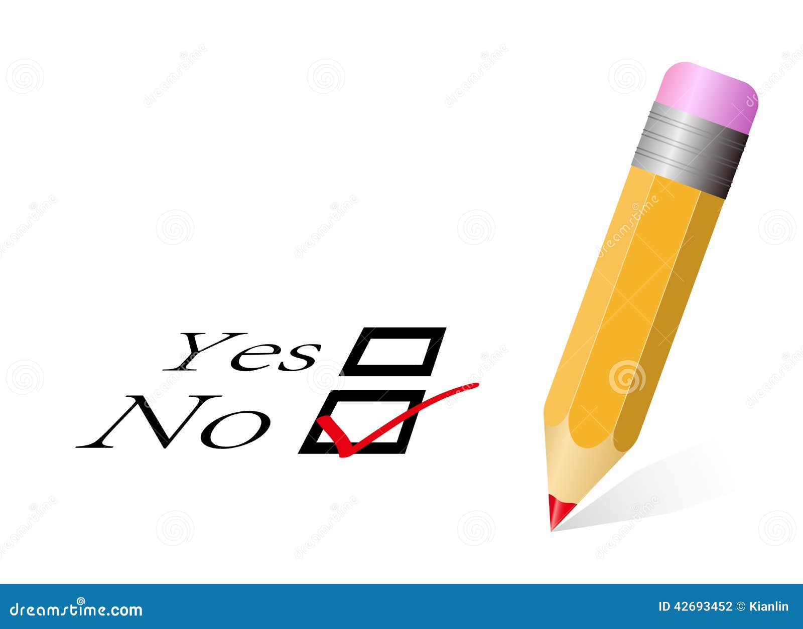 Yes / No Vote with NO Checked Stock Vector - Illustration of tick ...