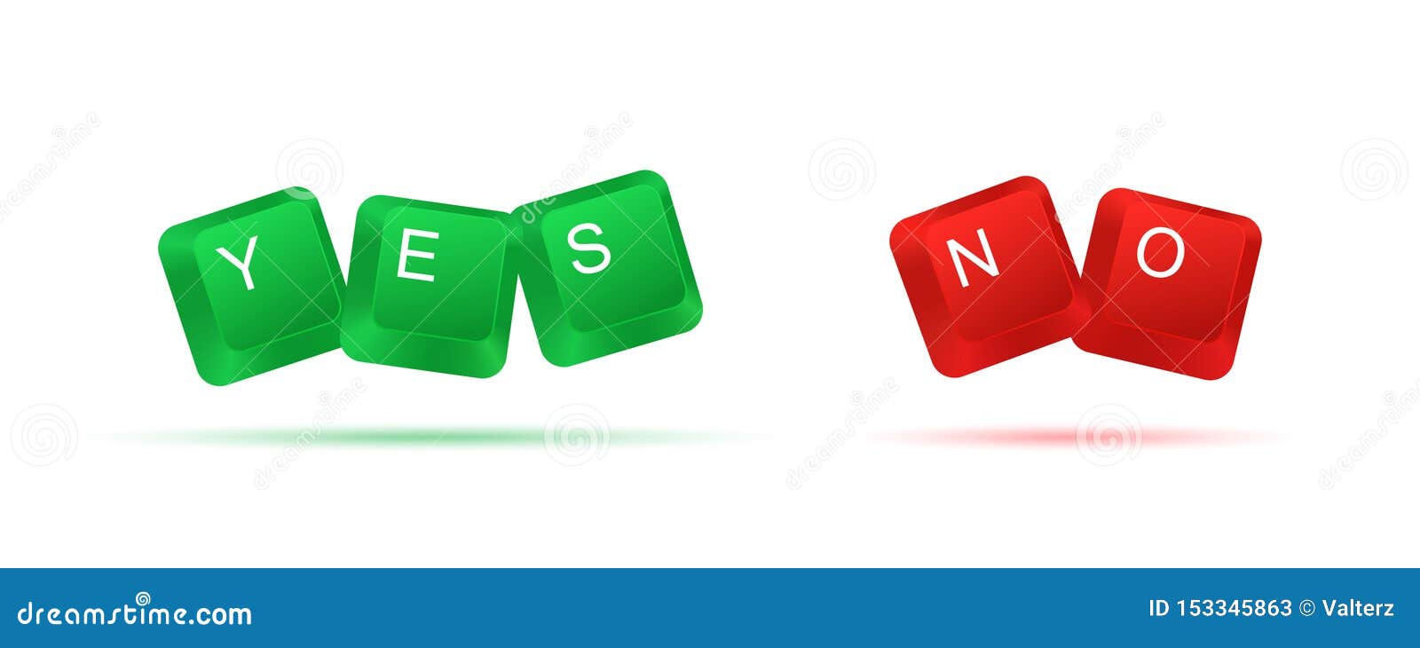 YES and NO on the White Background. Keyboard Keys YES and NO. YES and ...