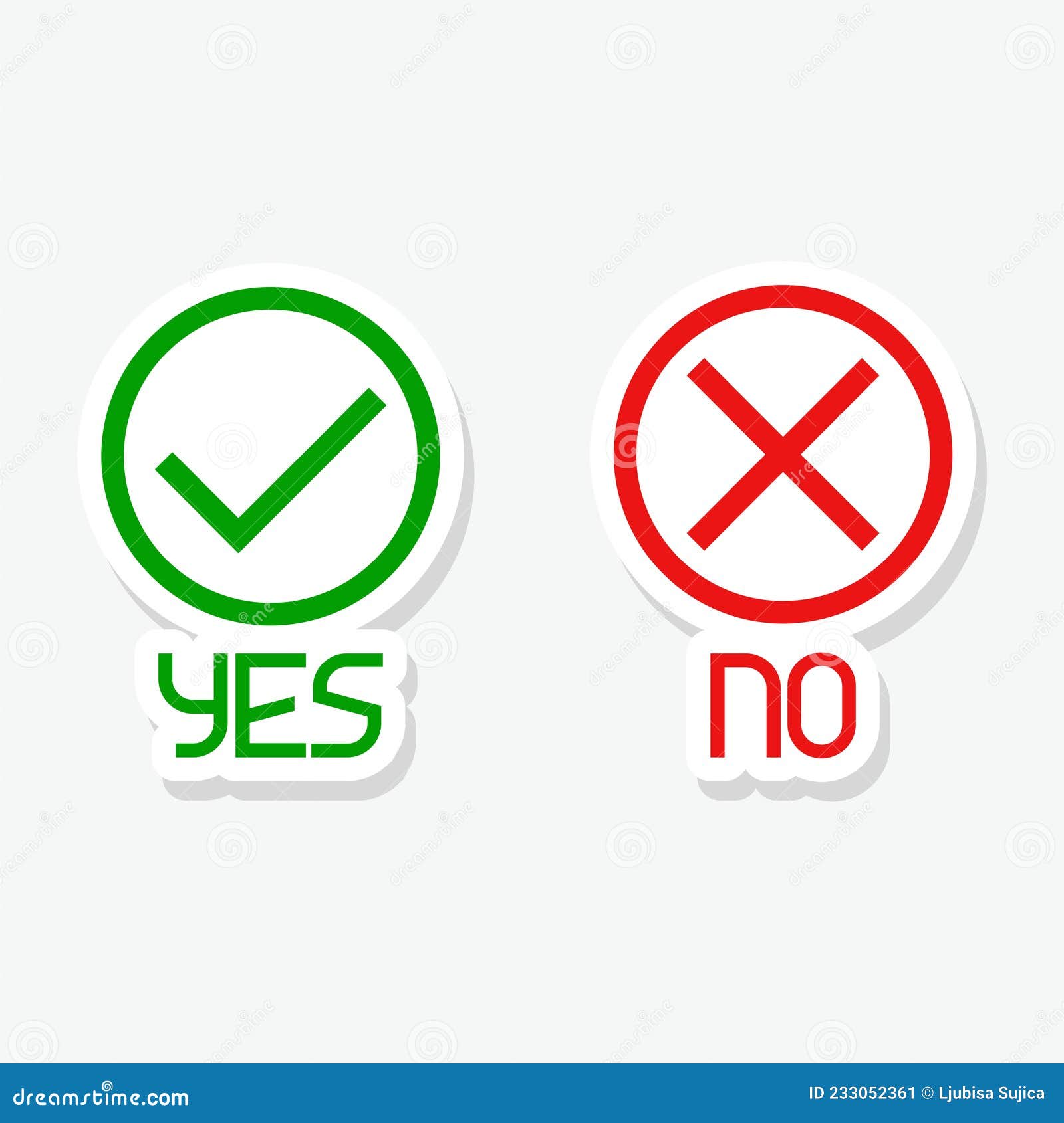 Yes No Word Text Sticker Icon Isolated on White Stock Vector ...