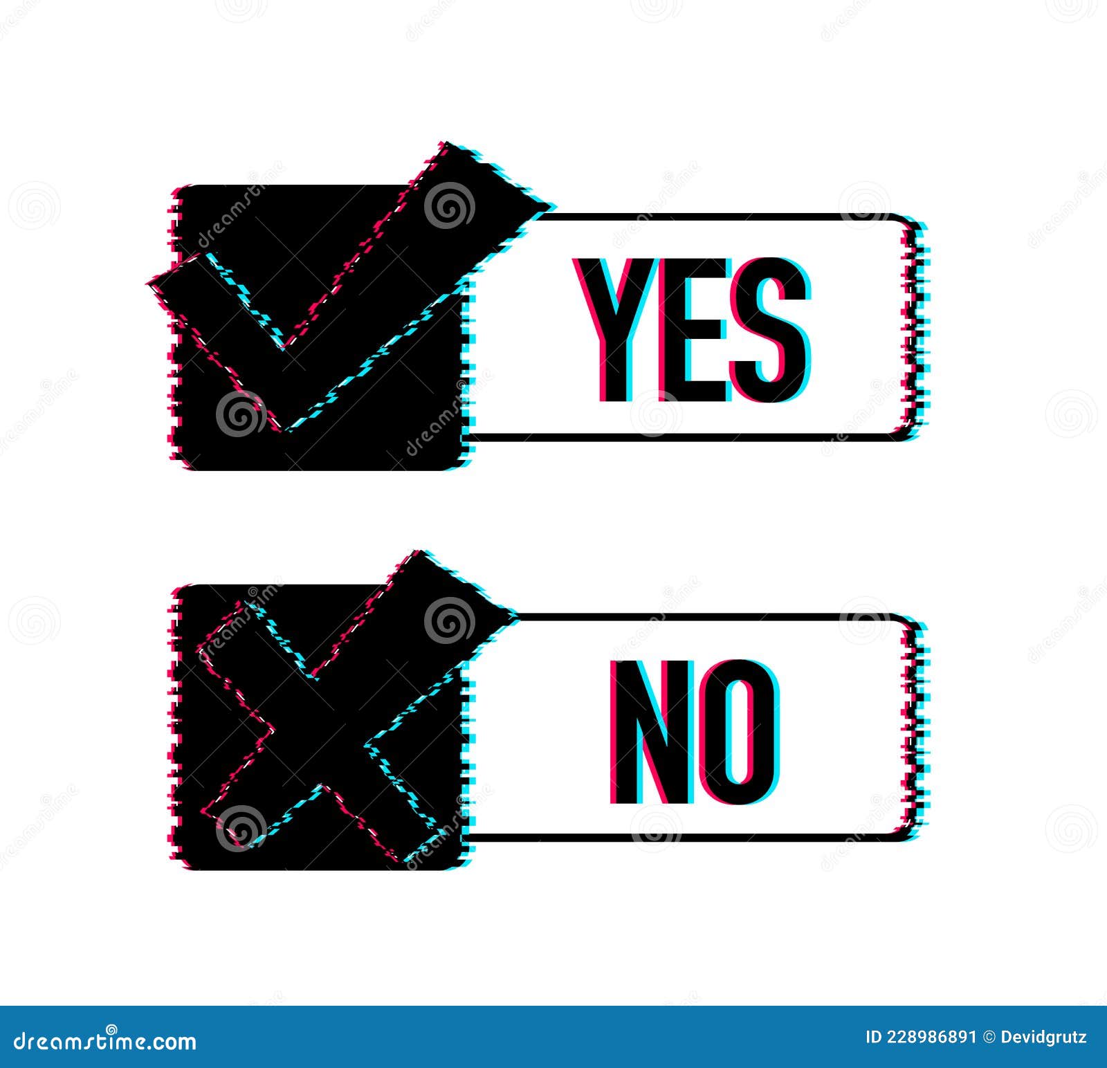 Yes No Word Text on Talk Shape. Vector Stock Illustration Yes No in ...
