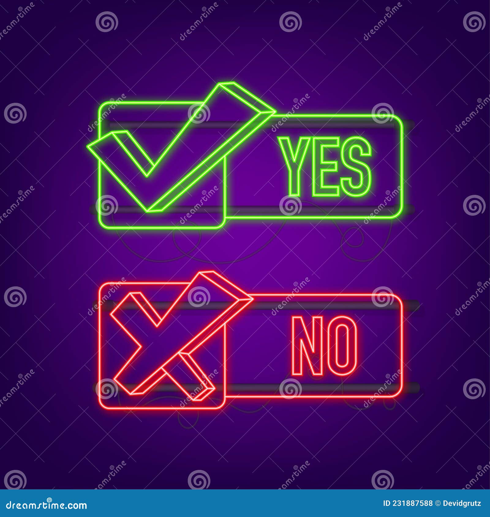Yes No Word Text on Talk Shape. Vector Stock Illustration Yes No in ...