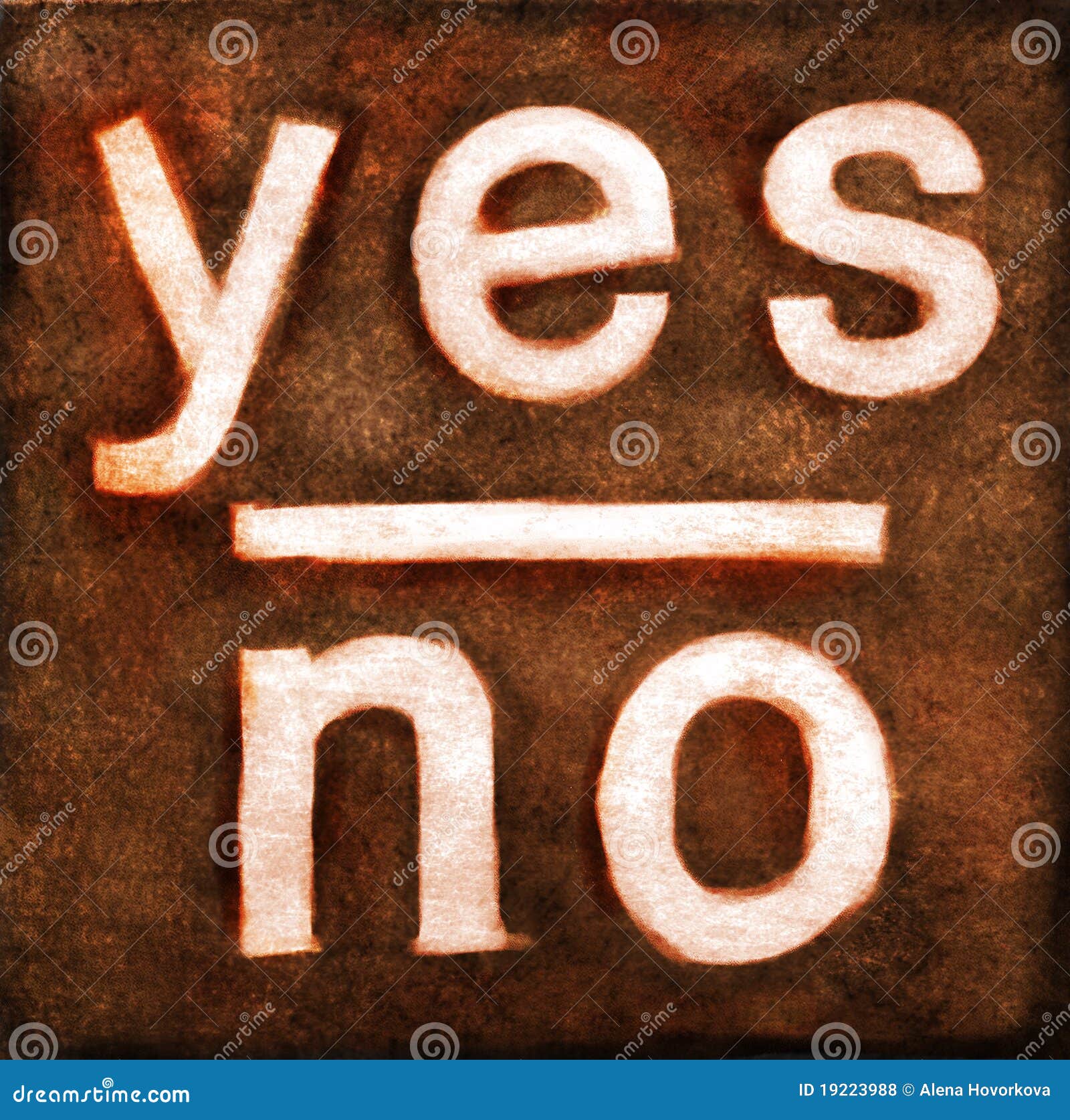 Yes & No Words on Textured Canvas Stock Illustration - Illustration of ...
