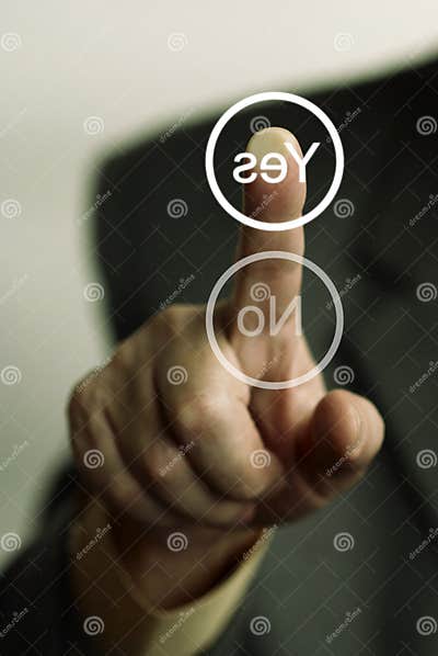 Yes or Not stock photo. Image of answer, hand, button - 2283750