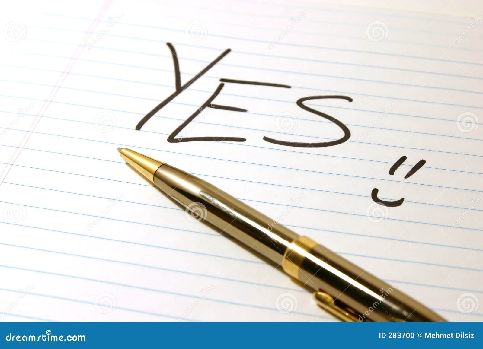 YES - Notepad & Pen stock photo. Image of zoom, close - 283700