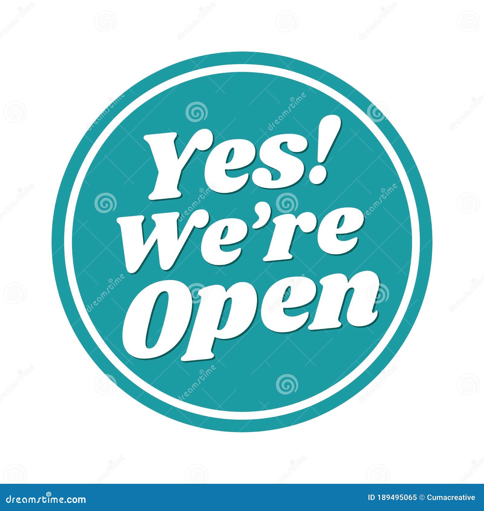 Yes we are Open Circle Sign. Vector Icon Design Illustration on White ...