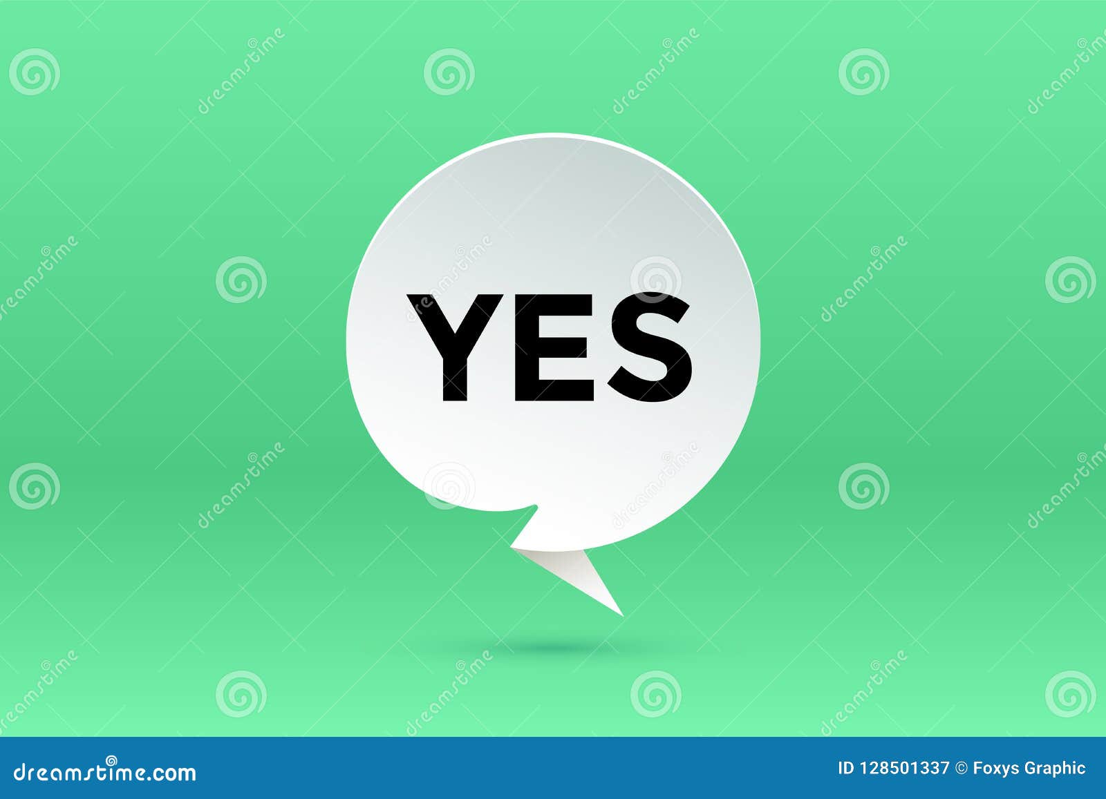 Yes. Paper Bubble Cloud Talk and Message Yes Stock Vector ...