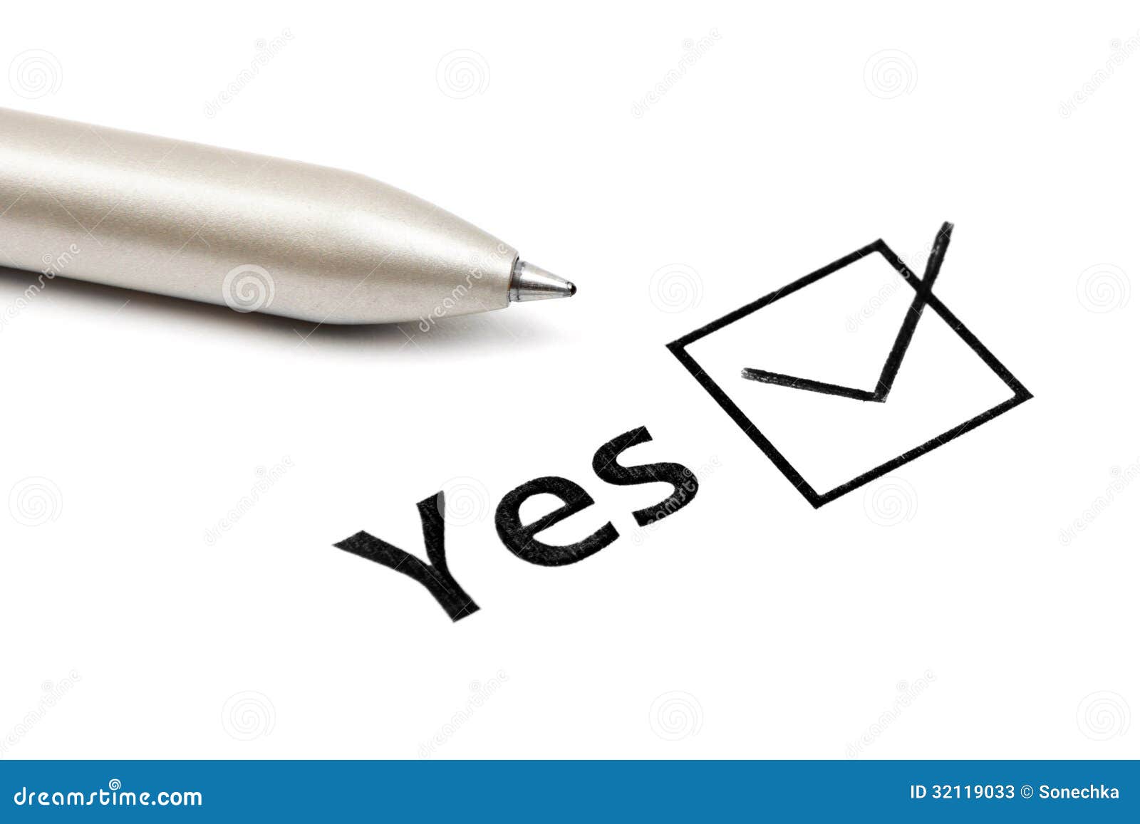 Yes and pen isolated stock image. Image of isolated, option - 32119033