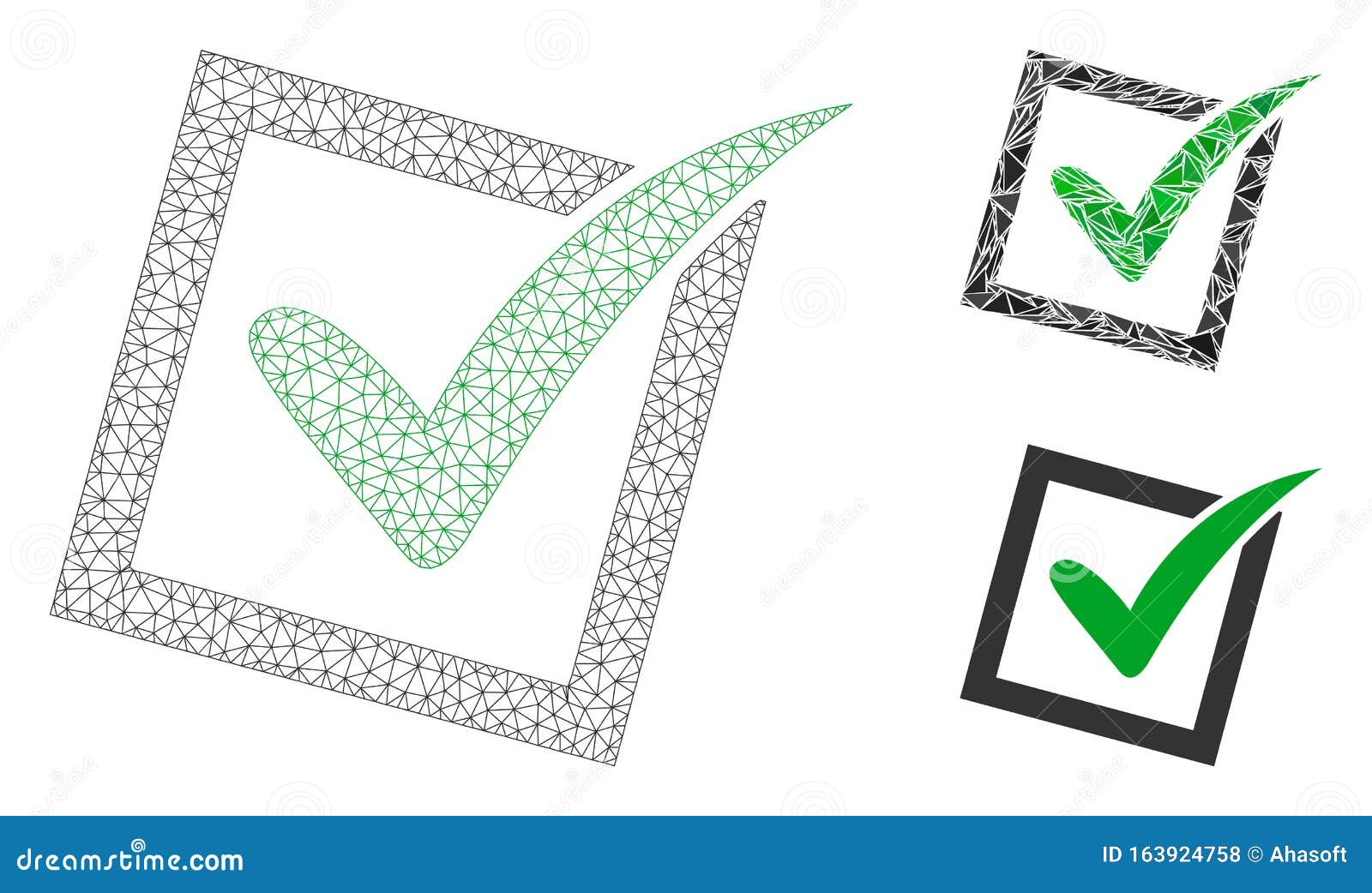 Yes Poll Vector Mesh 2D Model and Triangle Mosaic Icon Stock ...