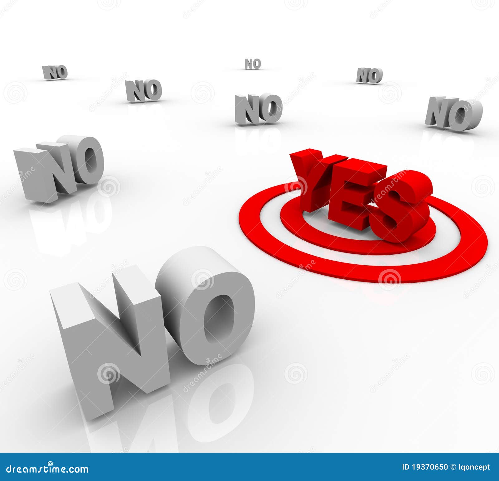 Yes - Positive Answer Surrounded by Negativity Stock Illustration ...
