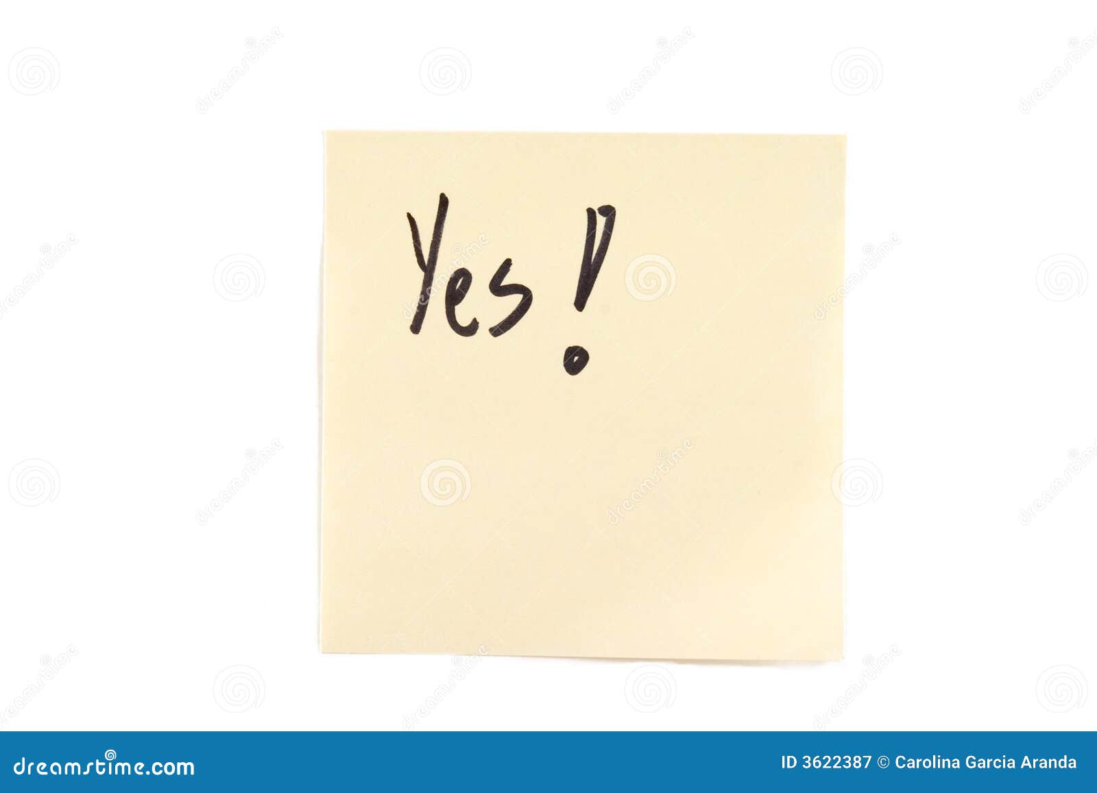 Yes! in a postit stock image. Image of isolated, sign - 3622387
