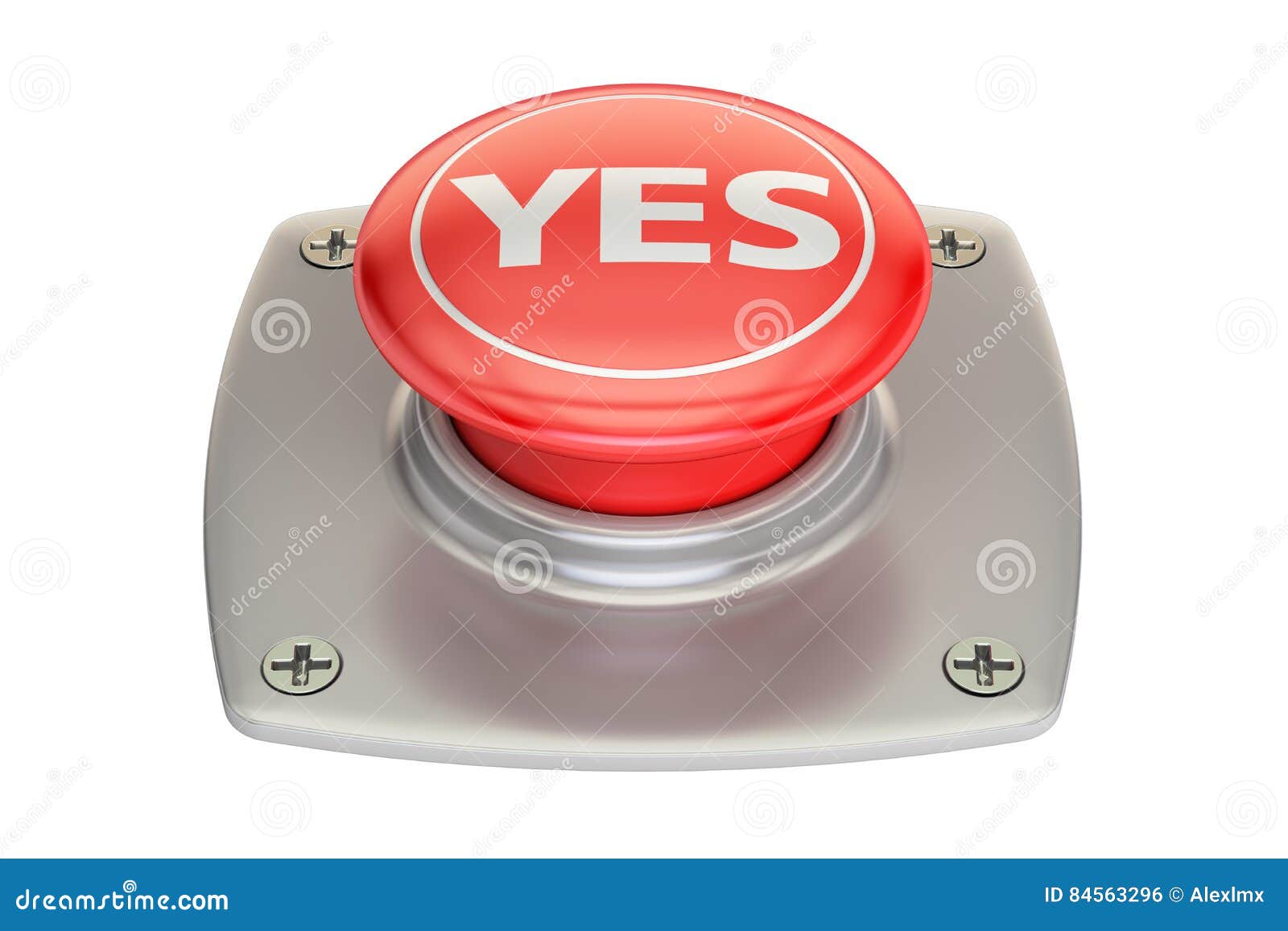 Yes Red Button, 3D Rendering Stock Illustration - Illustration of ...