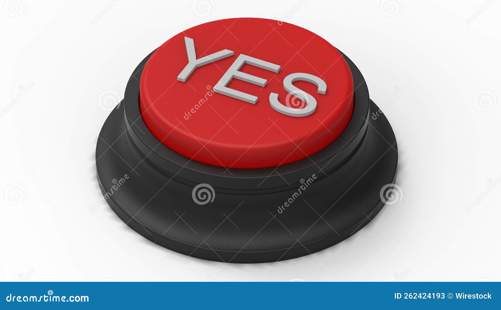 Red Yes Button Isolated 3d Illustration Render Stock Illustration ...
