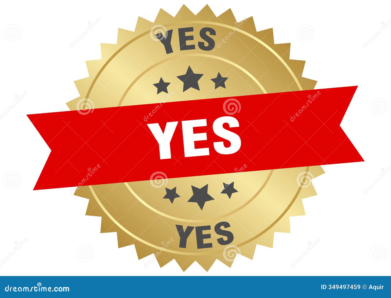 Yes. Yes Round Red and Gold Label Isolated on Transparent Background ...