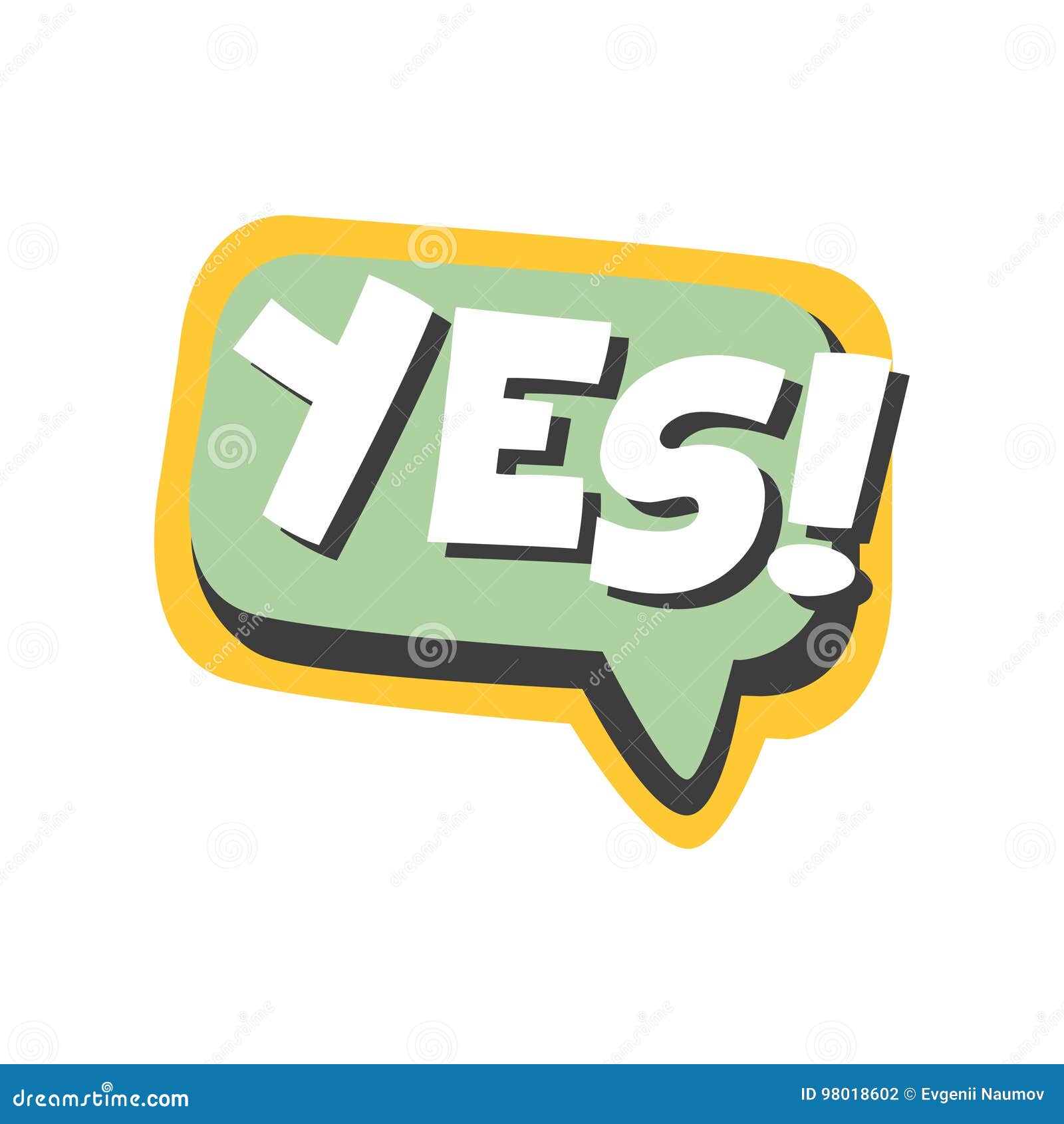 Yes Short Phrase, Speech Bubble in Retro Style Vector Illustration ...