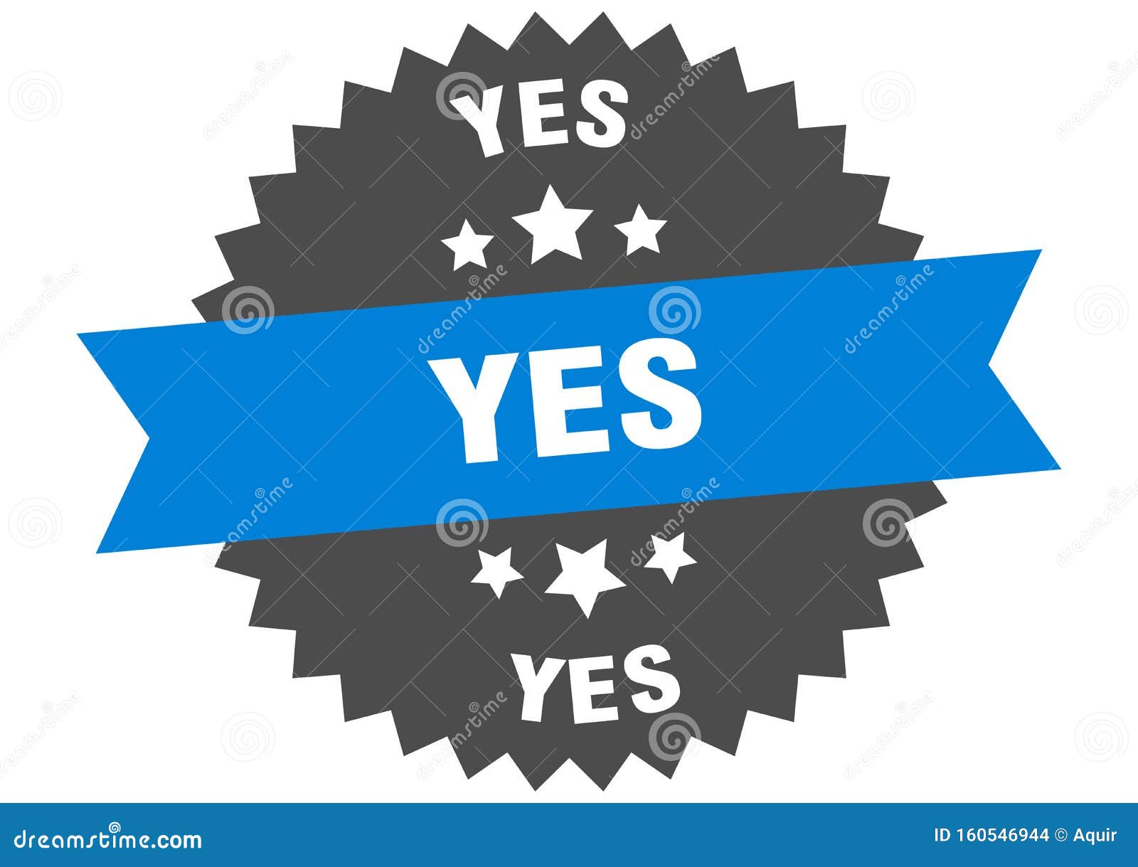 Yes stock vector. Illustration of template, black, label - 160546944