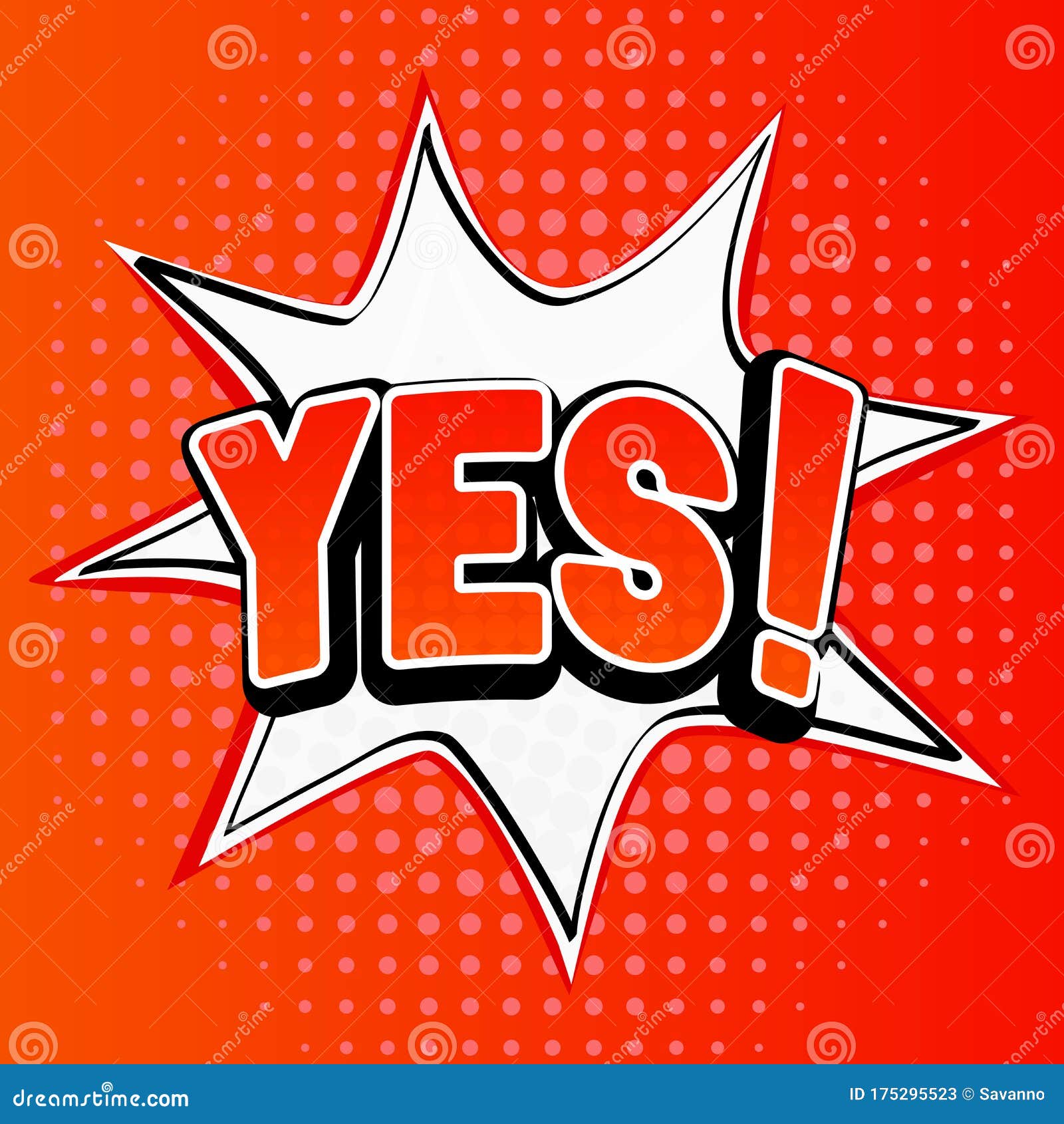 YES Sign. Comic Book Style on Orange Background Stock Vector ...
