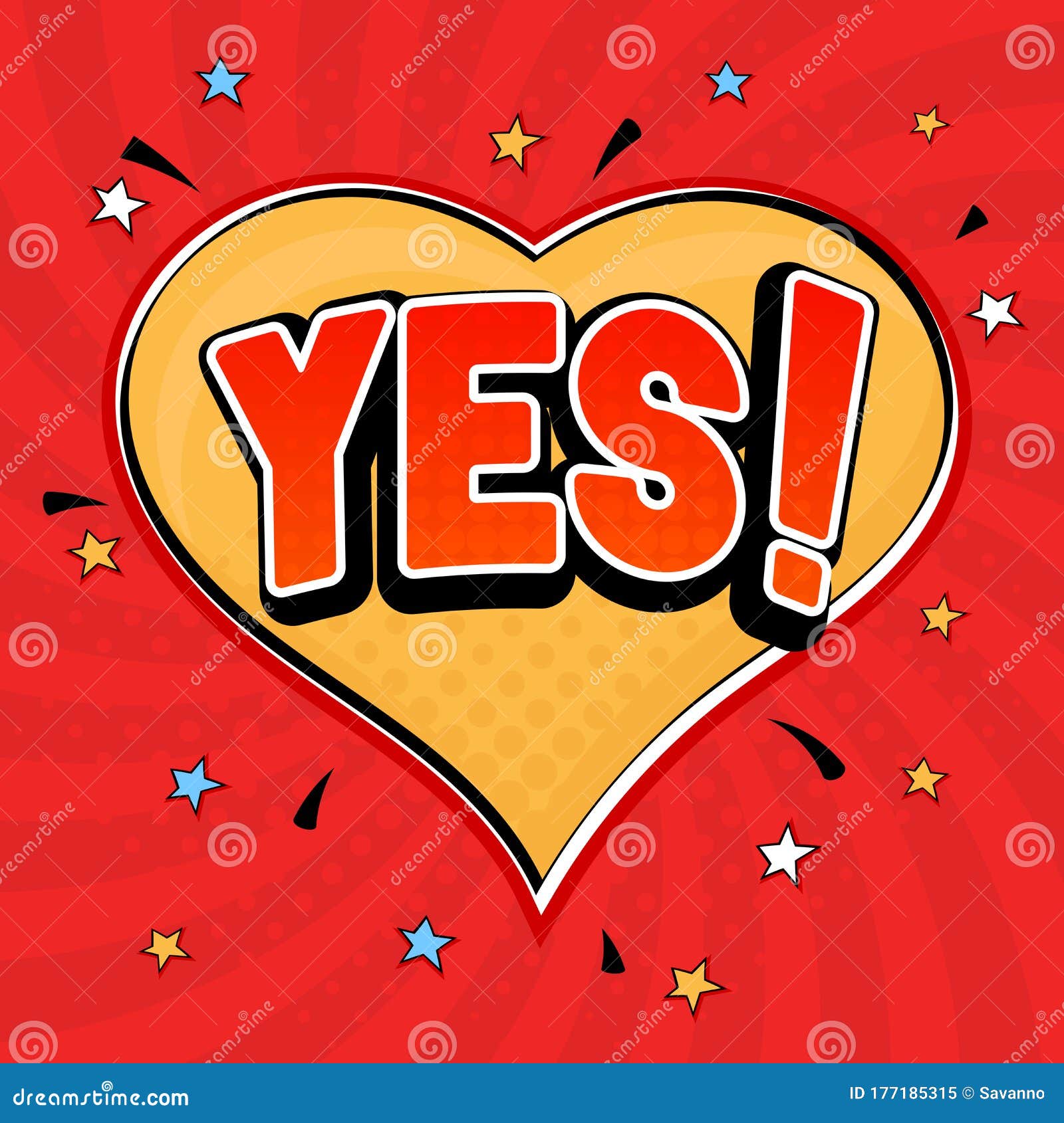 YES Sign. Speech Bubble in Comic Book Style Stock Vector - Illustration ...