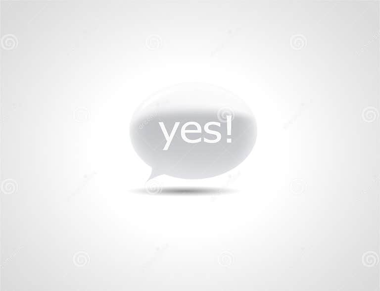 Yes speech bubble stock vector. Illustration of shape - 19624451