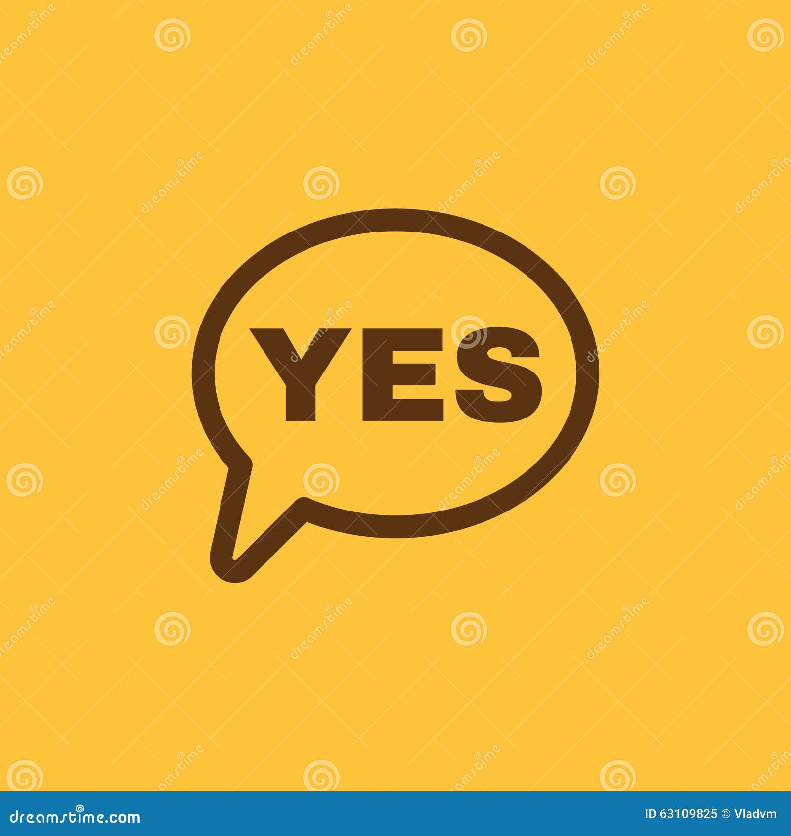 The YES Speech Bubble Icon. Yes Symbol Stock Illustration ...
