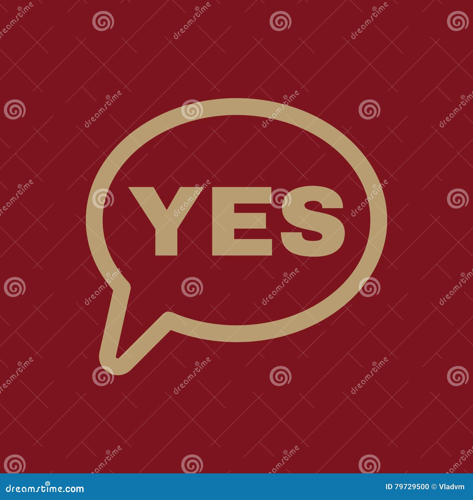 The YES Speech Bubble Icon. Yes Symbol Stock Vector - Illustration of ...