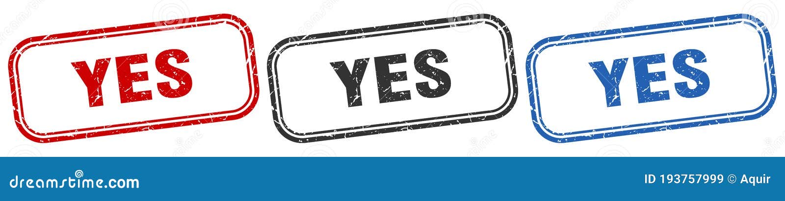 Yes Square Isolated Sign Set. Yes Stamp Stock Vector - Illustration of ...