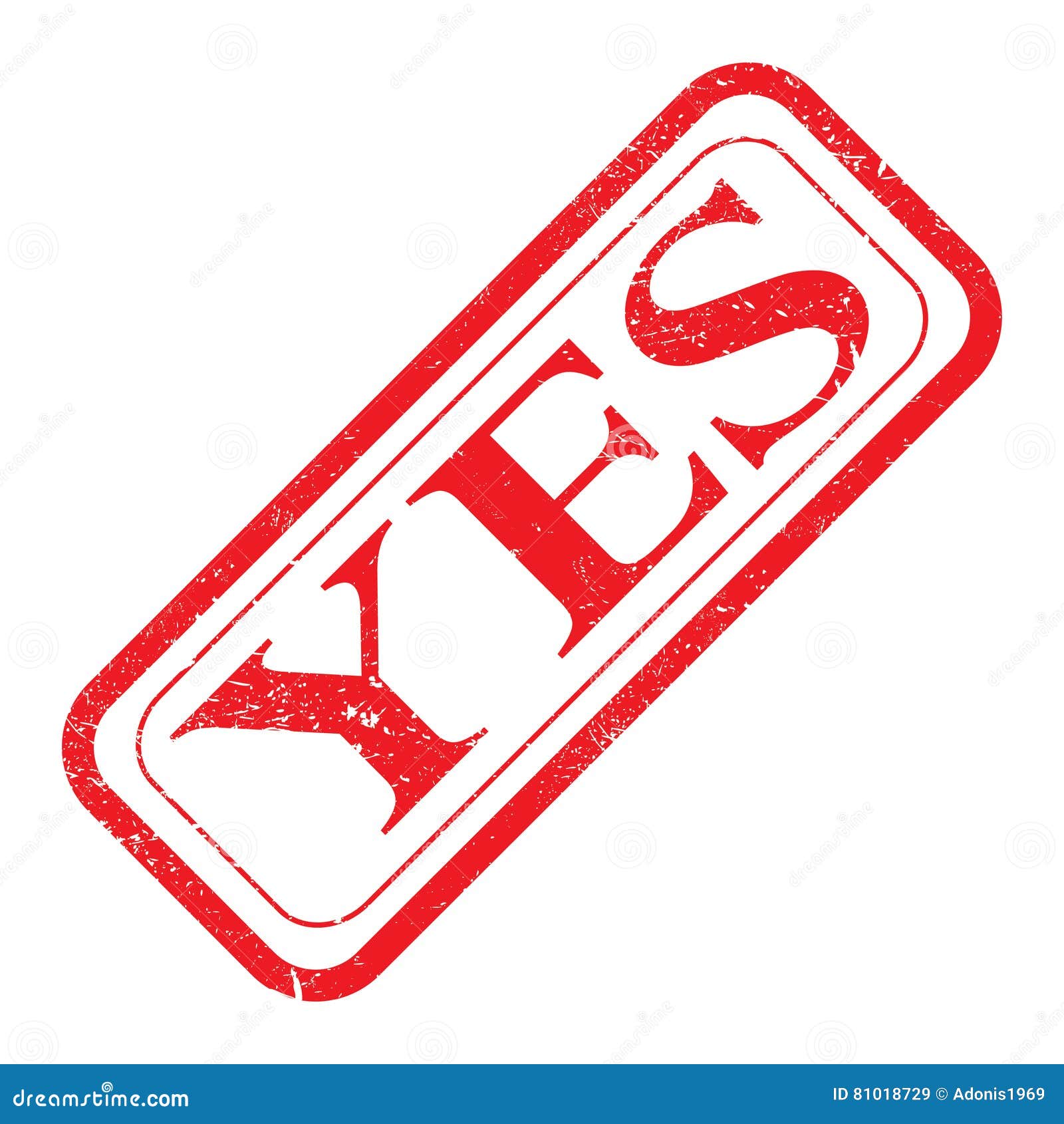 Yes stamp stock vector. Illustration of illustrated, border - 81018729