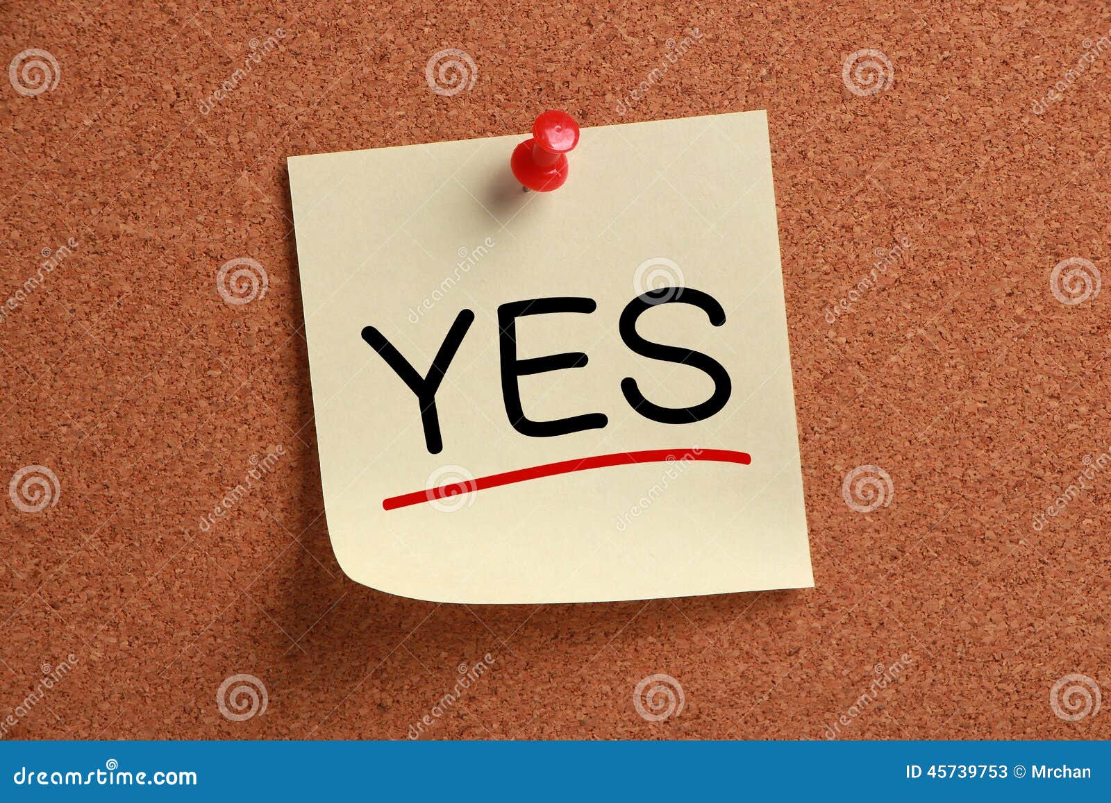 Yes Sticky Note stock image. Image of word, pinned, sticky - 45739753