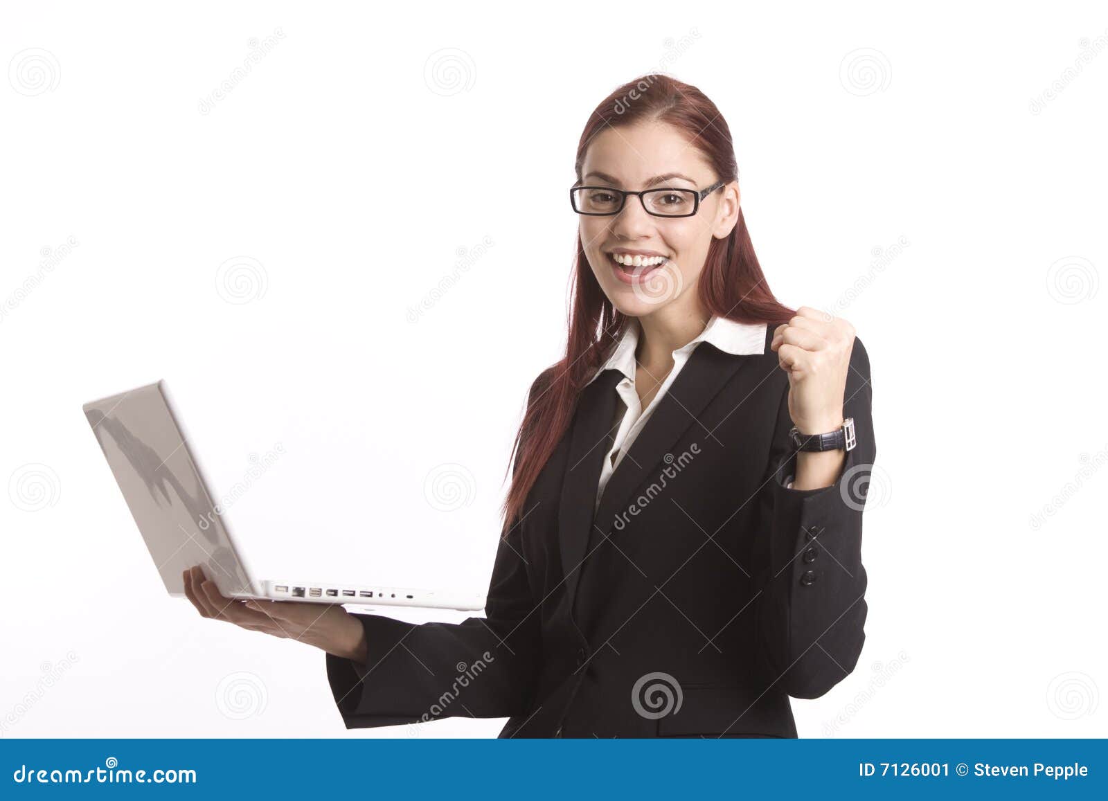 Yes, success stock image. Image of laptop, employee, clerk - 7126001
