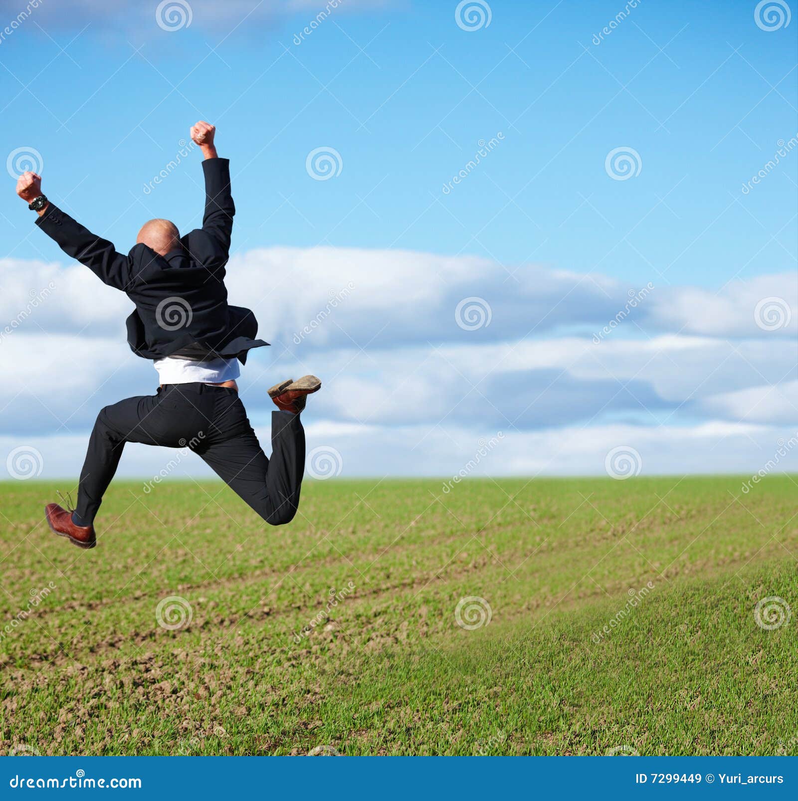 Yes - Successful Business Man Jumping Stock Image - Image of concept ...