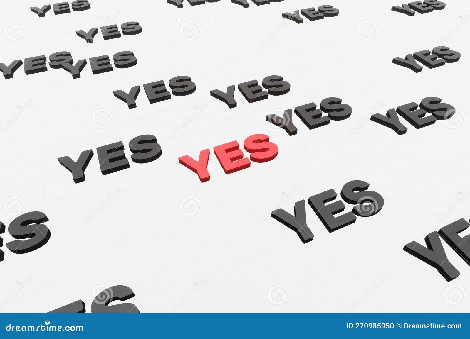 Yes Symbol or Yeah Marks on White Background 3d Render. Say Agree or ...