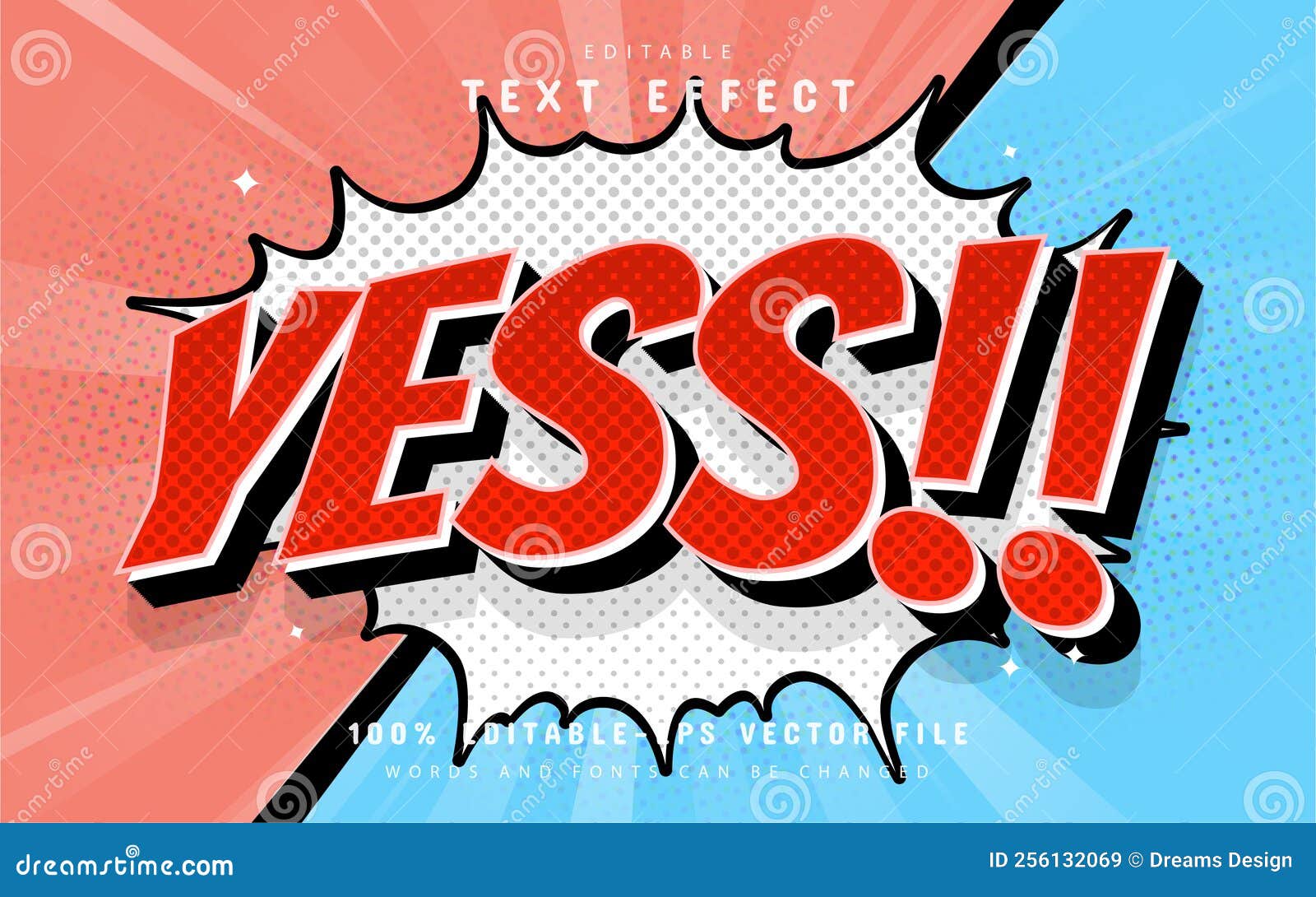 Yes Text, Comic Text Effect Stock Vector - Illustration of effect ...
