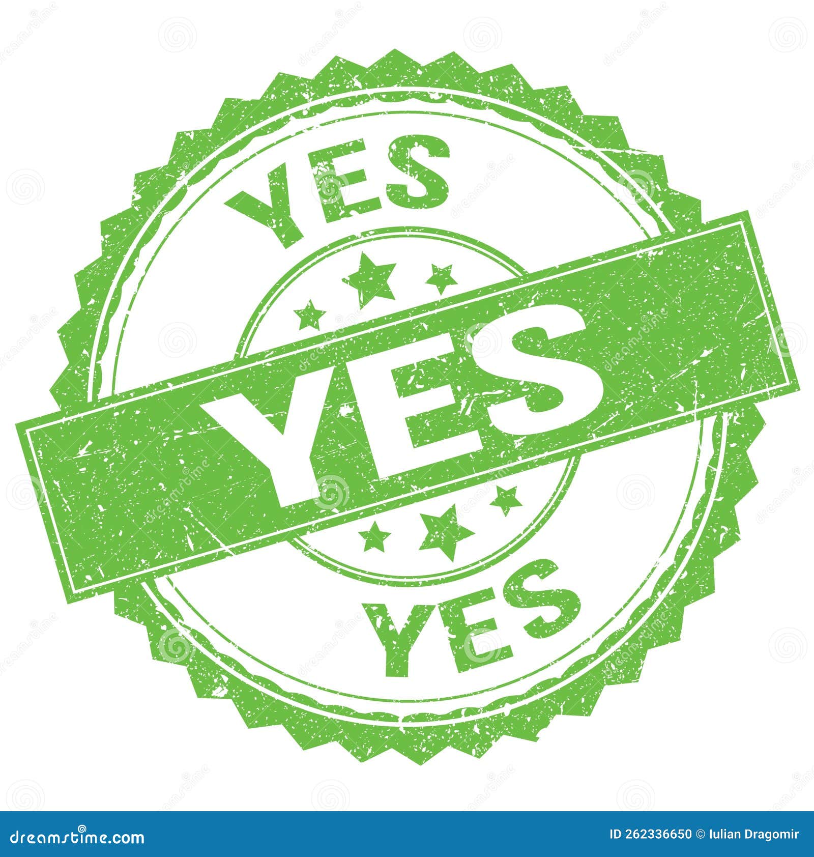 YES Text on Green Round Stamp Sign Stock Illustration - Illustration of ...