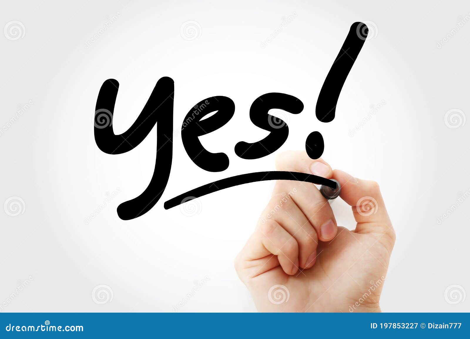 Yes! text with marker stock image. Image of marker, opportunity - 197853227